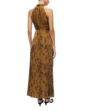 NOCTURNE Printed Halterneck Maxi Dress
