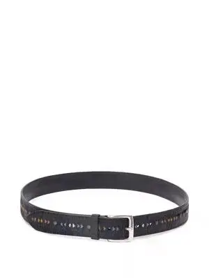 ORTIGNI Blade Symbol Textured Buckle Belt - Blue