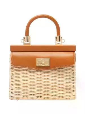 Rodo Wicker Top-handle Shoulder Bag - Neutrals
