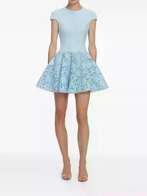 SELF-PORTRAIT Embroidered Lace Mini Dress - Blue
