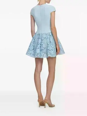 SELF-PORTRAIT Embroidered Lace Mini Dress - Blue