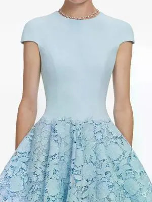 SELF-PORTRAIT Embroidered Lace Mini Dress - Blue
