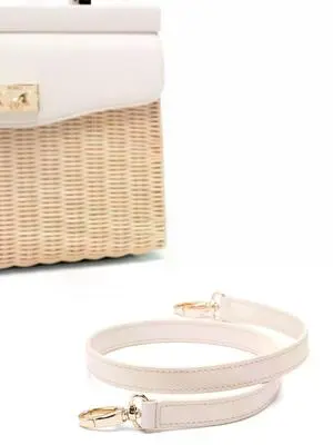 Rodo Wicker Top Handle Shoulder Bag - Neutrals