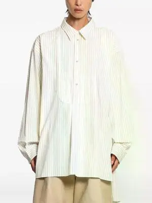 HED MAYNER Pinstriped Bib Shirt