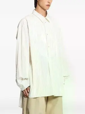 HED MAYNER Pinstriped Bib Shirt