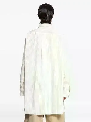 HED MAYNER Pinstriped Bib Shirt