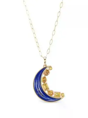 Sorellina Lapis And Yellow Sapphire Moon Pendant