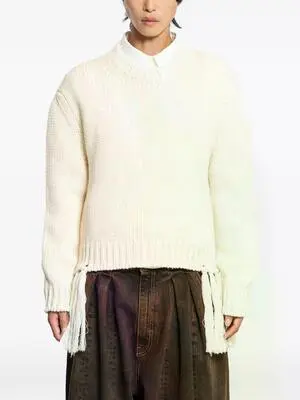 HED MAYNER Fringed Wool Sweater