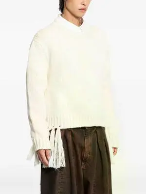 HED MAYNER Fringed Wool Sweater