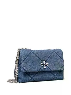 Tory Burch Small Kira Diamond Quilted Denim Shoulder Bag