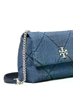 Tory Burch Small Kira Diamond Quilted Denim Shoulder Bag