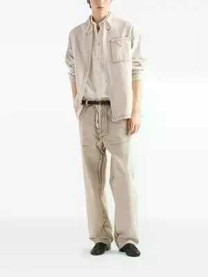 Prada Bull Denim Zipper Shirt