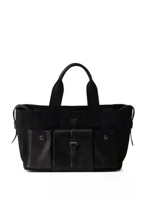 Prada Route Large Canvas And Leather Tote Bag - Black