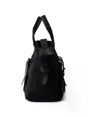 Prada Route Large Canvas And Leather Tote Bag - Black
