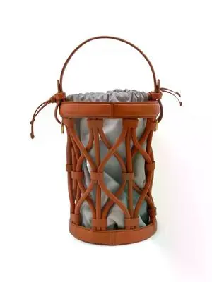COCCINELLE Koi Leather Bucket Bag - Orange