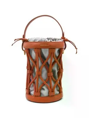 COCCINELLE Koi Leather Bucket Bag - Orange