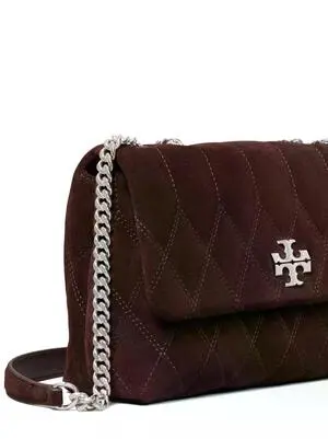 Tory Burch Kira Quilt Suede Small Convertible Shoulder Bag - Brown