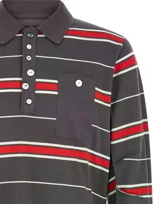 Undercover Striped Cotton Polo Shirt - Grey