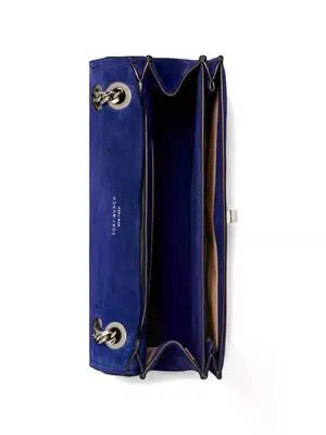 Tory Burch Kira Turnlock Suede Shoulder Bag - Blue