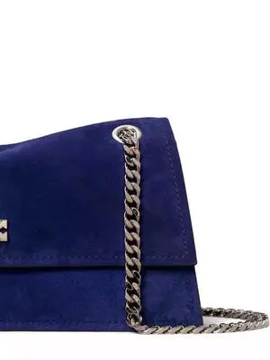 Tory Burch Kira Turnlock Suede Shoulder Bag - Blue