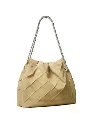 Tory Burch Fleming Quilted Hobo Bag - Neutrals