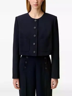 Claudie Pierlot Cropped Button-front Leather Jacket