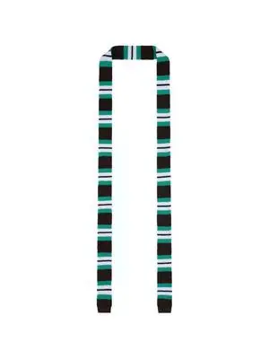 CHARLES JEFFREY Skinny Striped Scarf - Brown