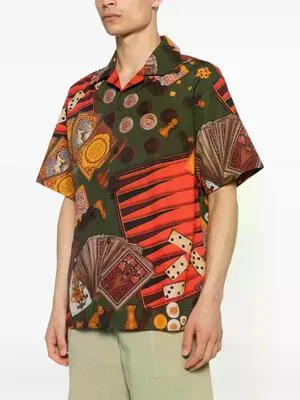 Drole De Monsieur Casino Patterned Short-sleeve Shirt - Green