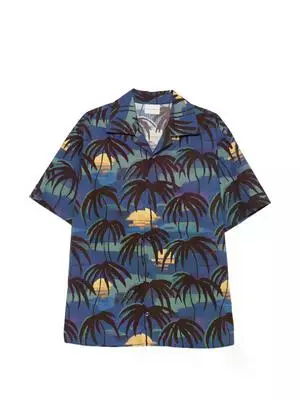 Drole De Monsieur Palm Button Shirt - Blue