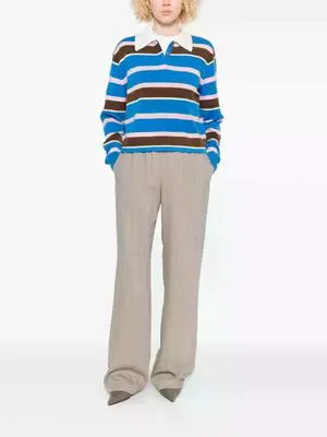 GOLDEN GOOSE Pinstriped Wool Blend Joggers With Elasticated Waist