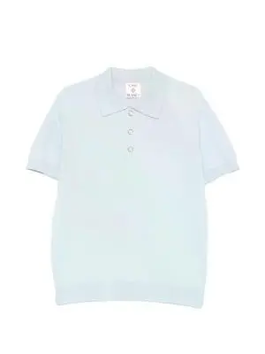 Casablanca Pointelle Monogram Polo Shirt - Blue