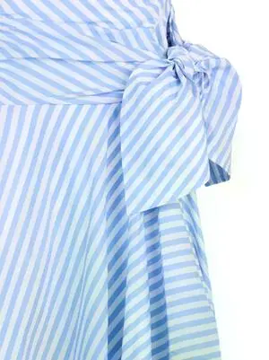 Monse Bow-drape Shirting Asymmetric Dress - Blue