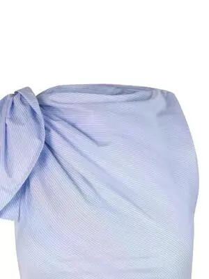 Monse Bow Drape Shirting Top - Blue