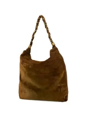 Saint Laurent Amalia Braided-handle Suede Shoulder Bag