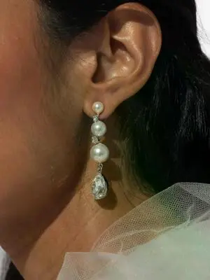 JENNIFER BEHR Corisande Crystal Drop Earrings - Silver