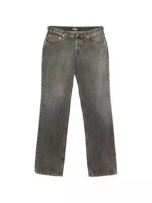Aries Tyrone Distressed Low-rise Jeans - Grey