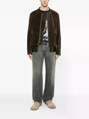 Aries Tyrone Distressed Low-rise Jeans - Grey
