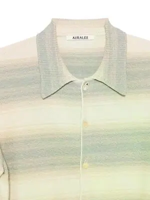 Auralee Stripe-pattern Knit Cardigan