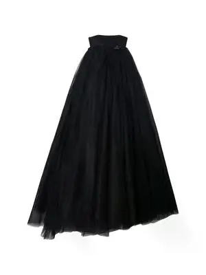 Off-White Strapless Tulle Dress