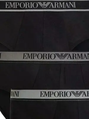 Emporio Armani Logo-waistband Briefs - Black
