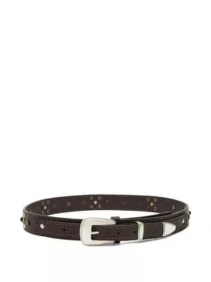 LEMAIRE Western Studs Leather Belt - Brown
