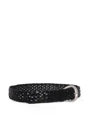 ORTIGNI Braided Leather Belt - Black
