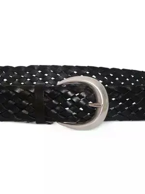 ORTIGNI Braided Leather Belt - Black