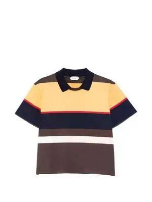 Versace Striped Point-collar T-shirt