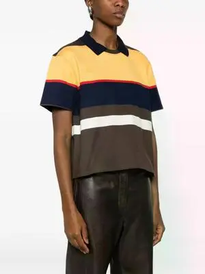 Versace Striped Point-collar T-shirt