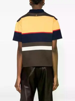 Versace Striped Point-collar T-shirt