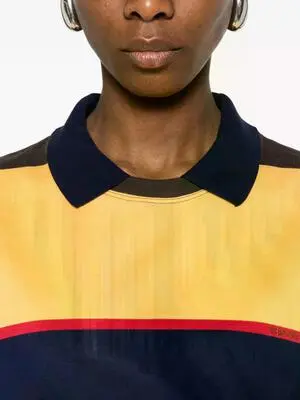 Versace Striped Point-collar T-shirt