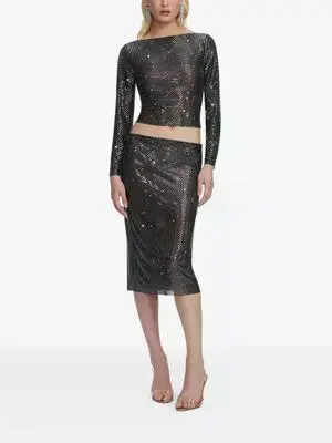 SELF-PORTRAIT Rhinestone Tulle Top