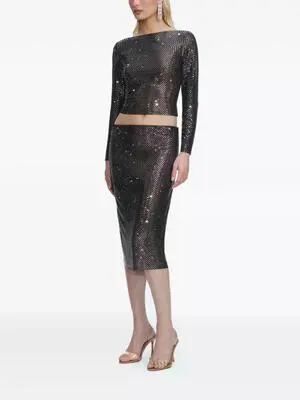 SELF-PORTRAIT Rhinestone Tulle Top