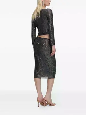 SELF-PORTRAIT Rhinestone Tulle Top